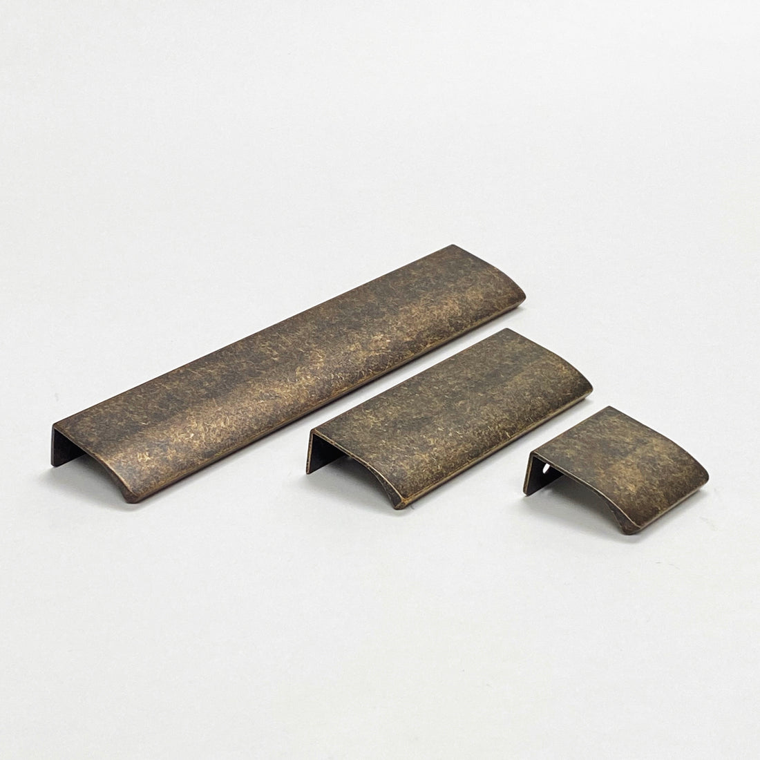 Tab Antique Brass "Edge" Finger Drawer Pulls – Forge Hardware Studio
