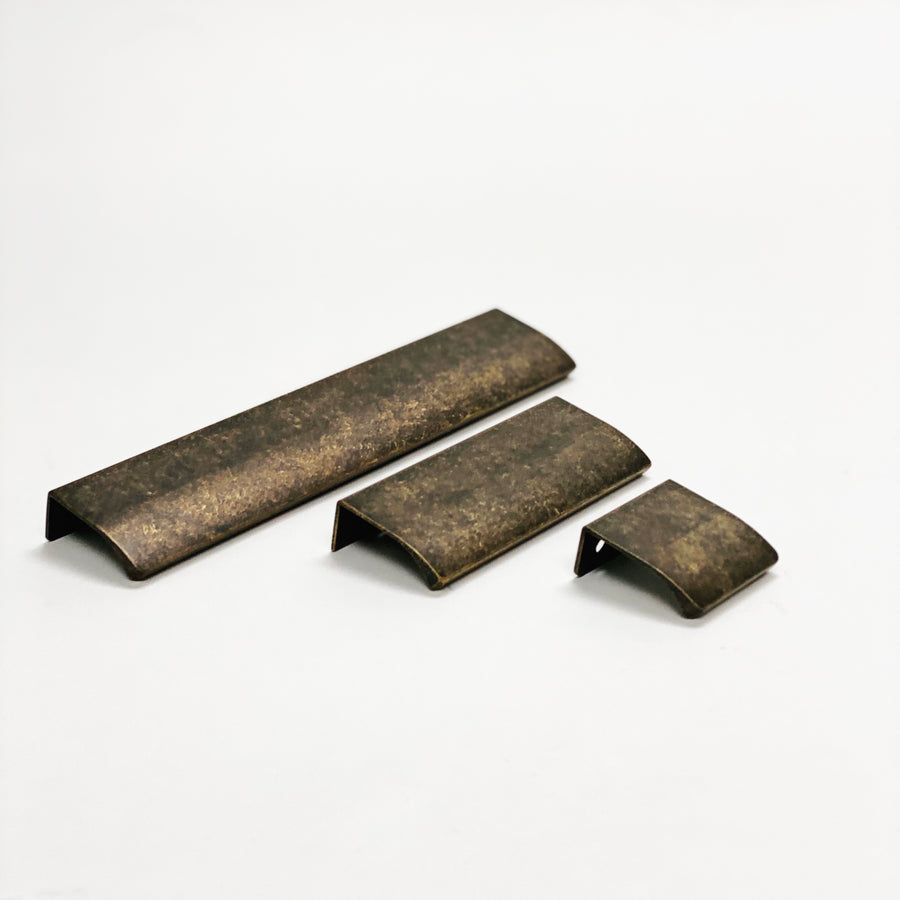 Tab Antique Brass "Edge" Finger Drawer Pulls – Forge Hardware Studio