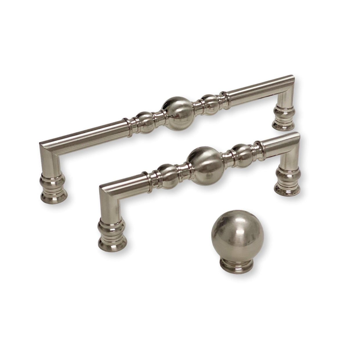 Brushed Nickel “Kira” Cabinet Ball Knob and Drawer Pulls – Forge ...