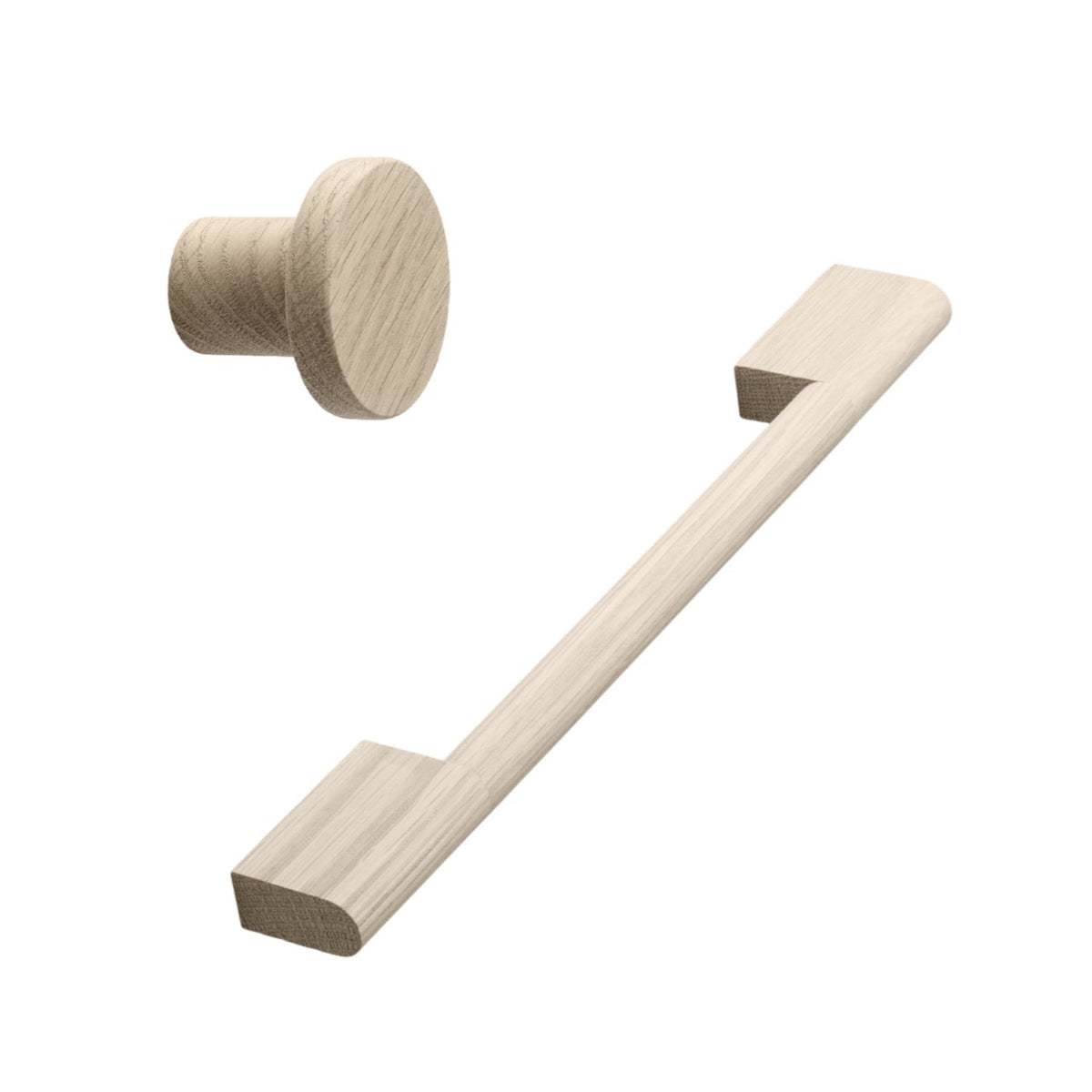 Untreated Oak Wood "Fortis" Cabinet Knob and Drawer Pulls – Forge ...
