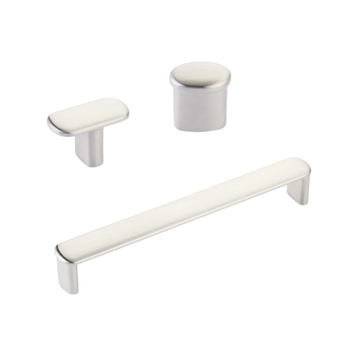 Satin Nickel "Lake" Drawer Pulls and Cabinet Knobs – Forge Hardware Studio