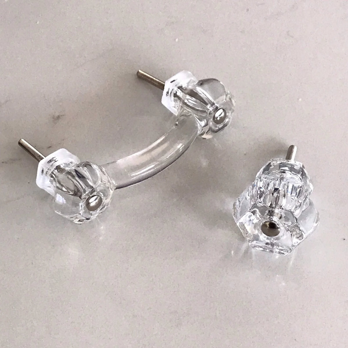 Glass Depression Clear Drawer Pull, Cabinet Knobs, Drawer Pulls, Glass ...