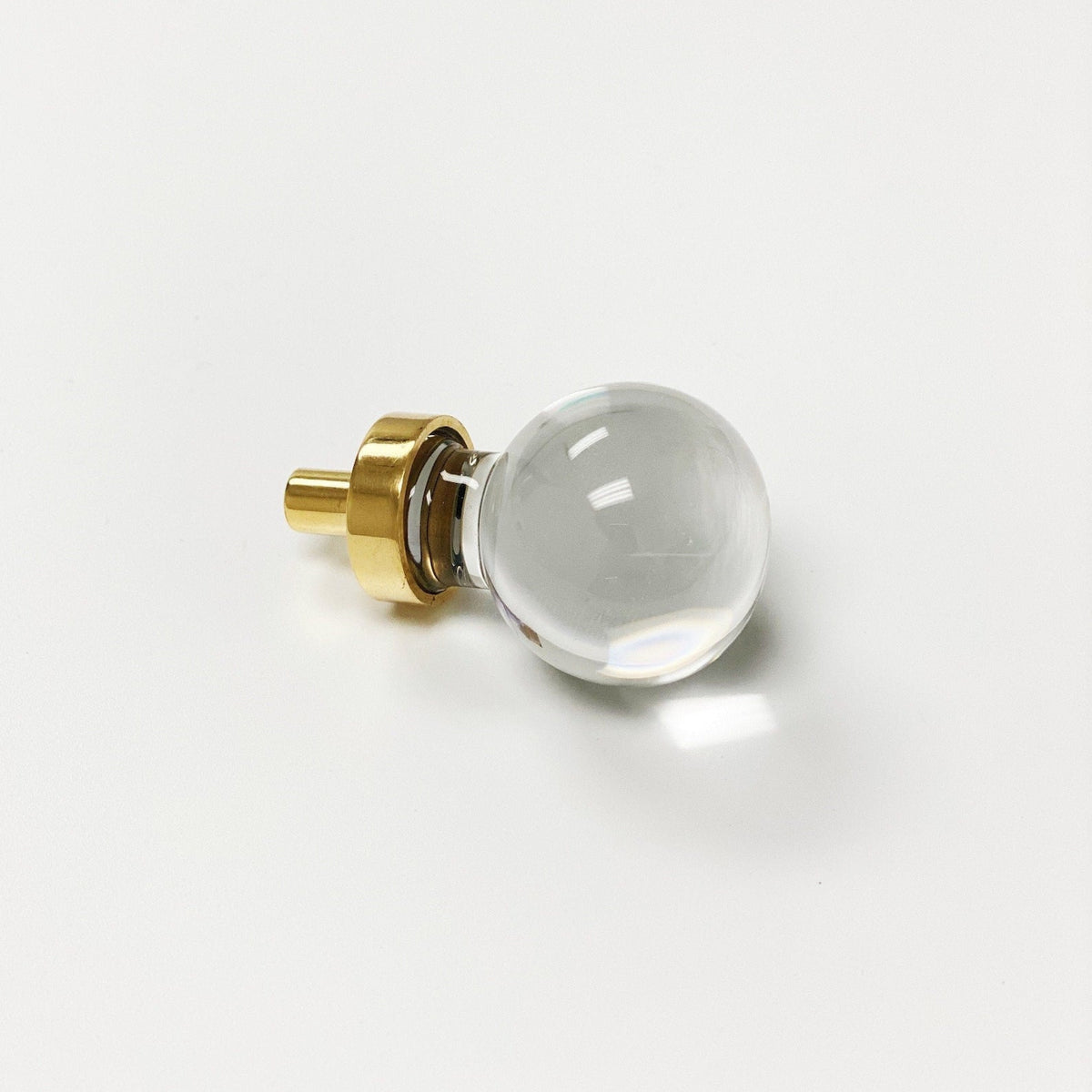 Unlacquered Brass "Liam" Round Clear Glass Ball Knob, 1" dia – Forge ...