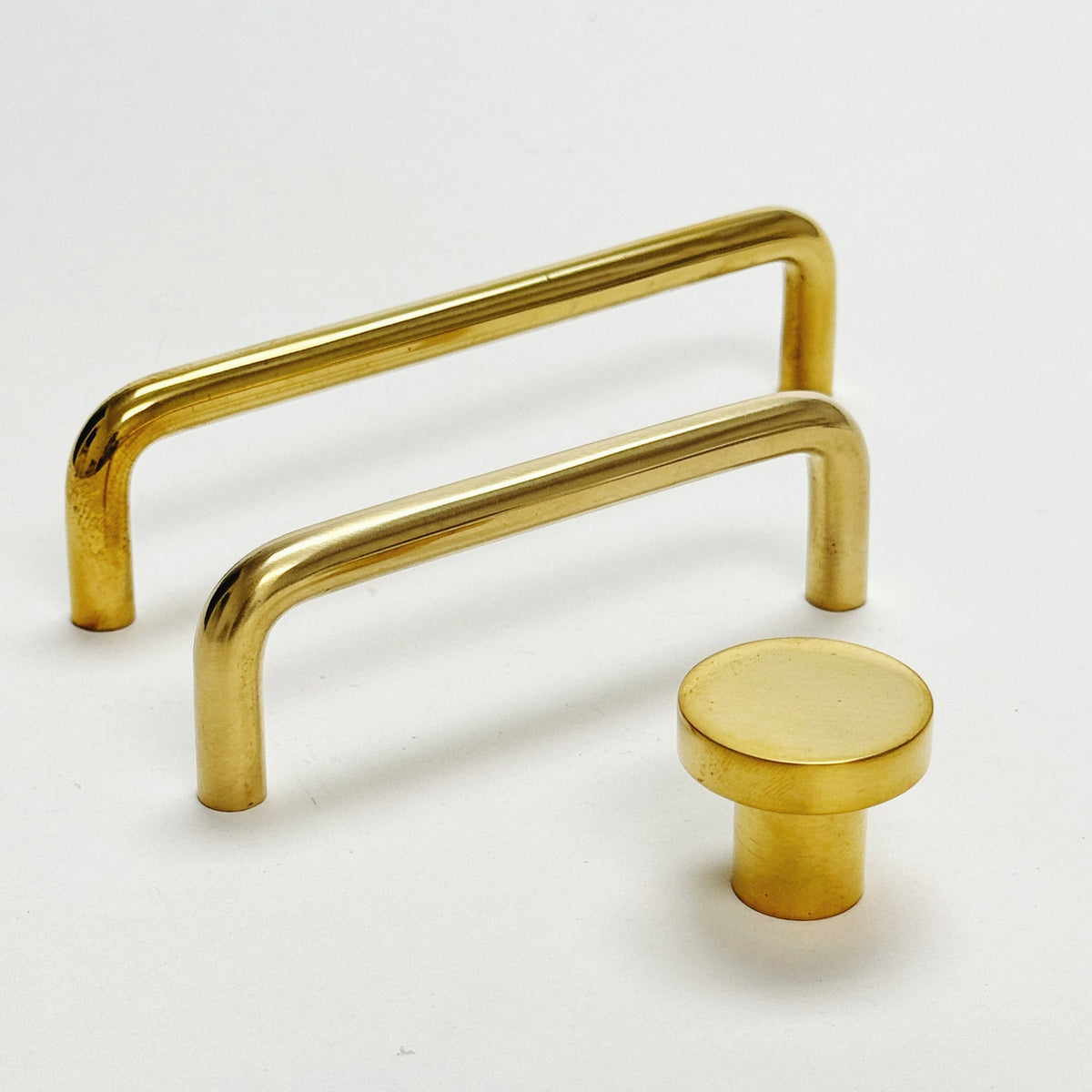Unlacquered Brass "Tubular" Cabinet Knob and Wire Drawer Pulls – Forge ...