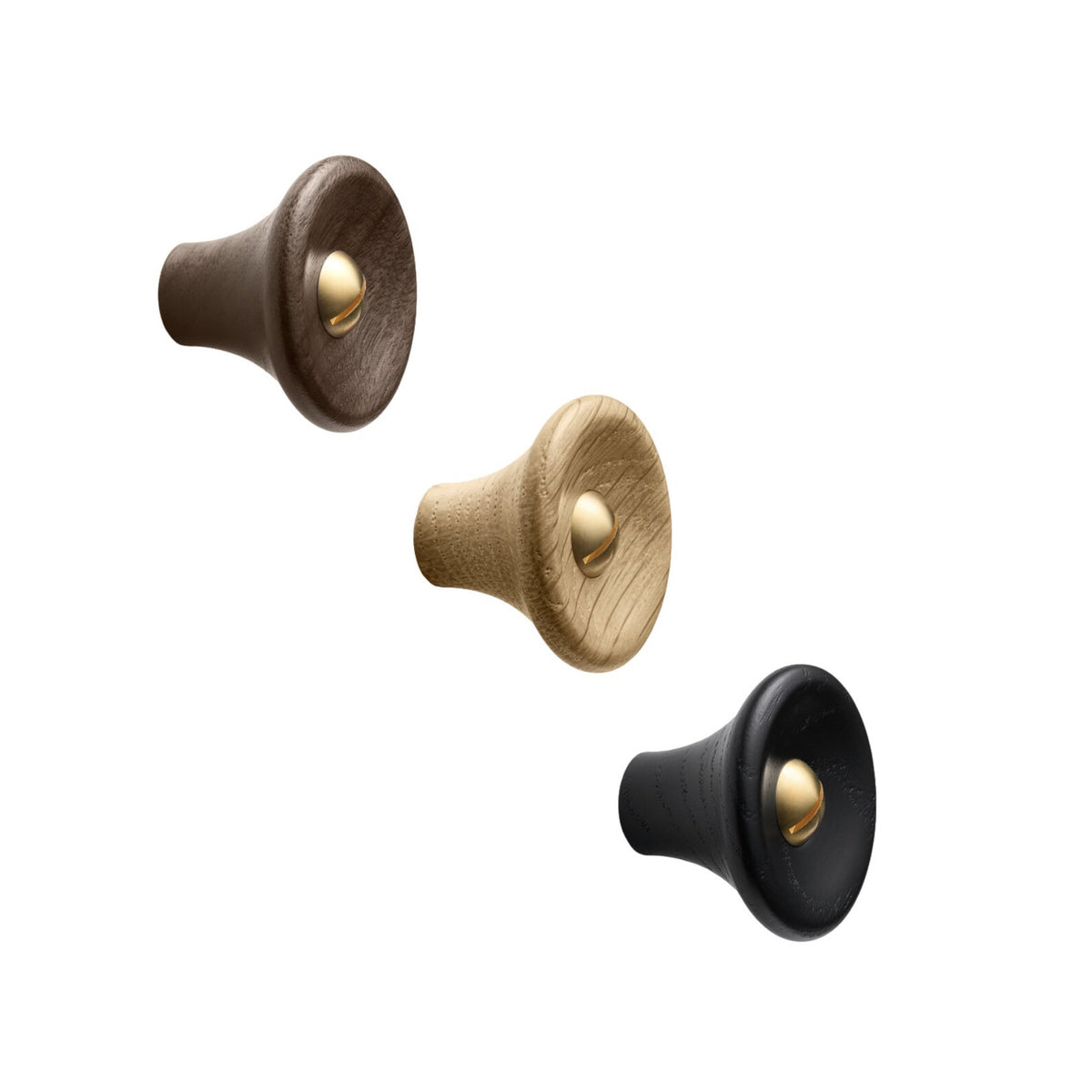 Oak, Walnut, Black Brass "Recta" Round Cabinet Knobs – Forge Hardware ...