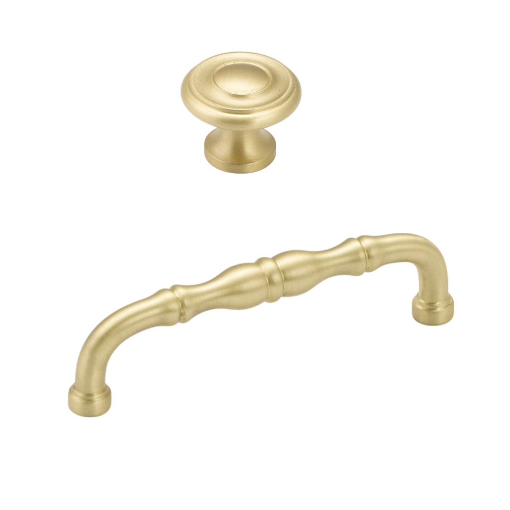 Traditional "Jolie" Drawer Pulls in Satin Brass – Forge Hardware Studio