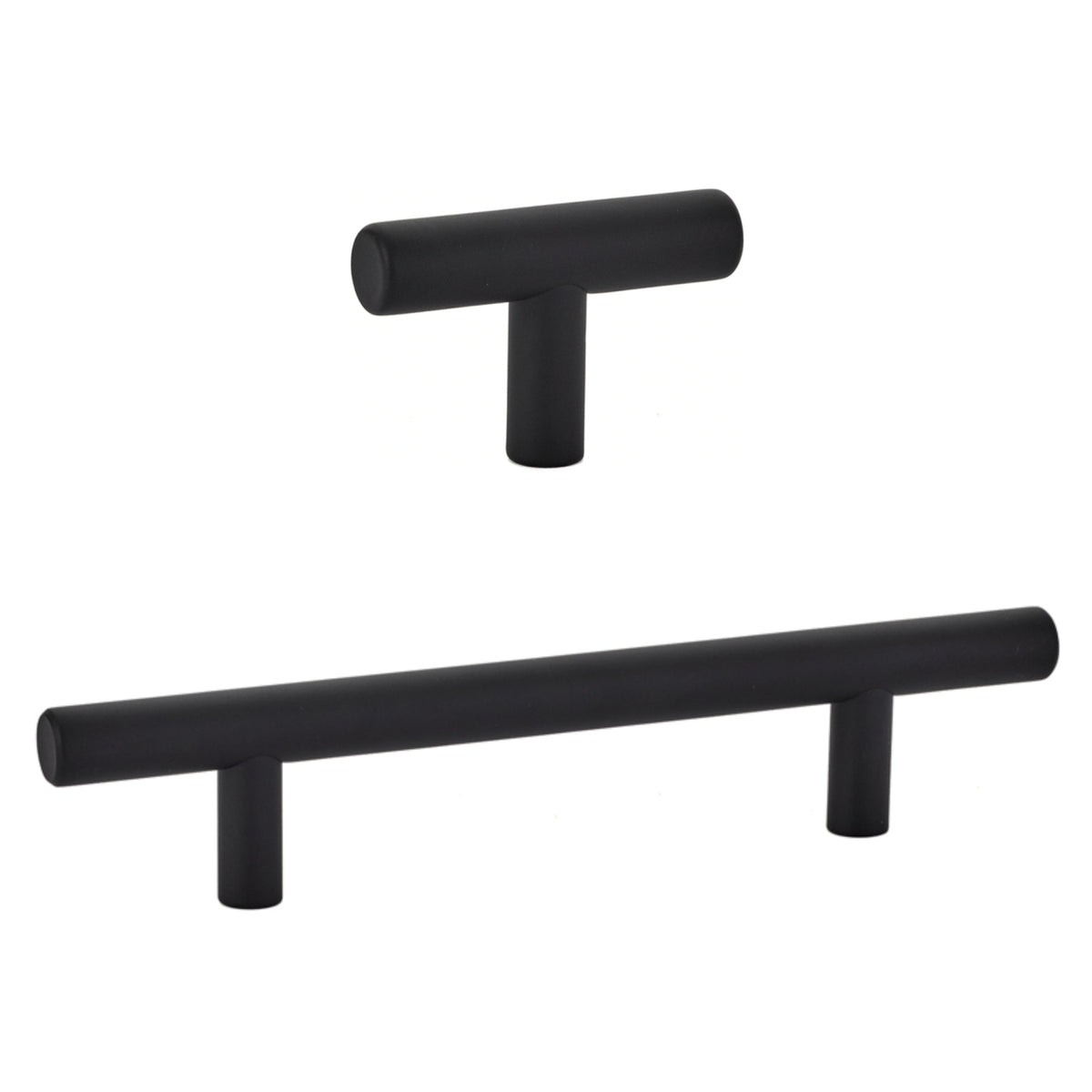 T-Bar "European" Matte Black Cabinet Knobs and Pulls – Forge Hardware ...
