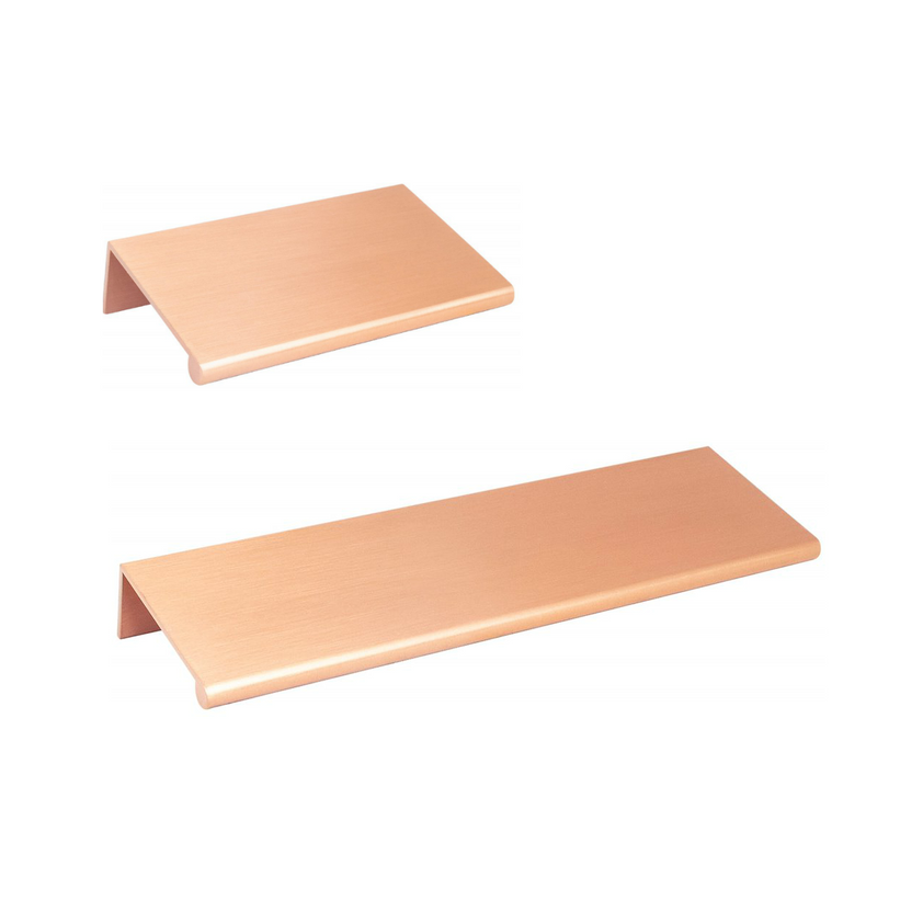 Brushed Copper "Bond" Tab Edge Finger Drawer Pulls in Various Sizes ...