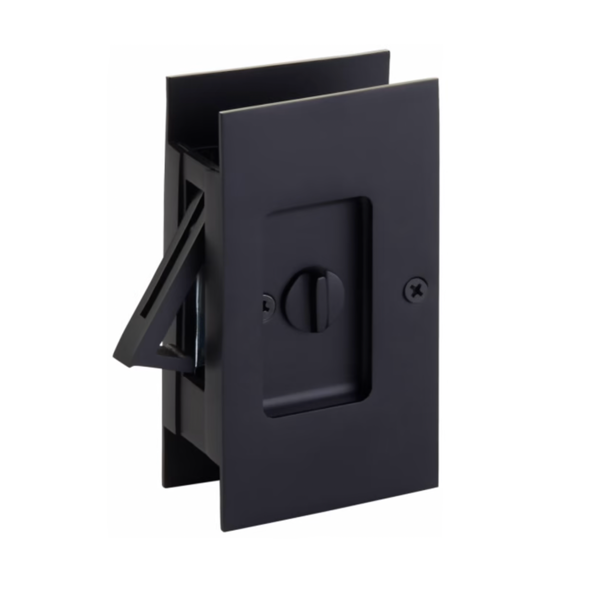 Matte Black Pocket Door Lock Large 4-1/2" Bathroom Privacy Lock Hardwa ...