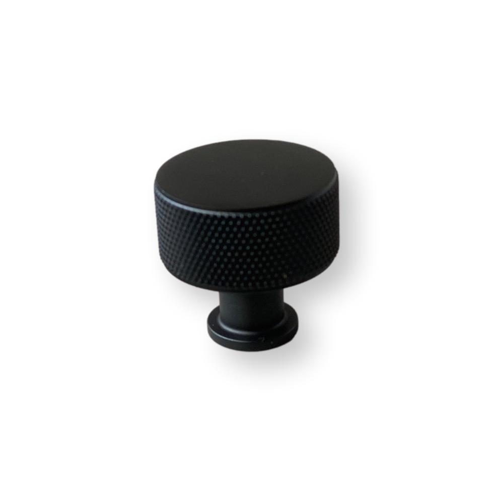 Knurled Round Knob "Texture" Cabinet Knob in Matte Black – Forge ...